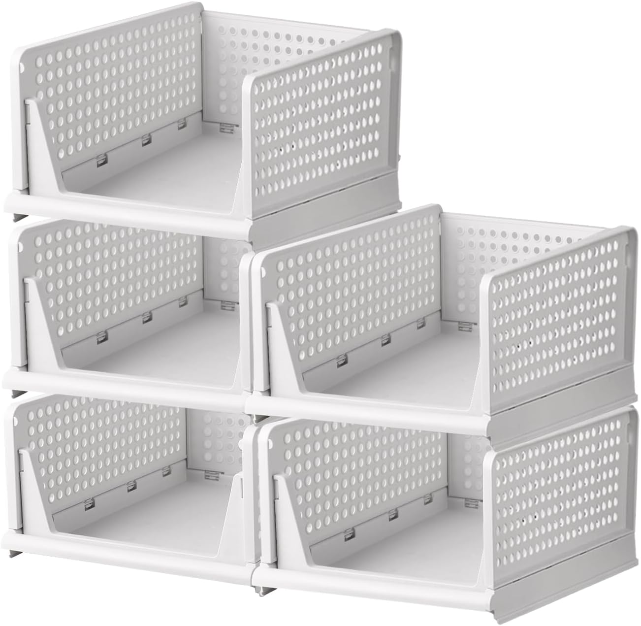 Amazon.com: Minekkyes Plastic Collapsible Cube Storage Bins, Foldable ...