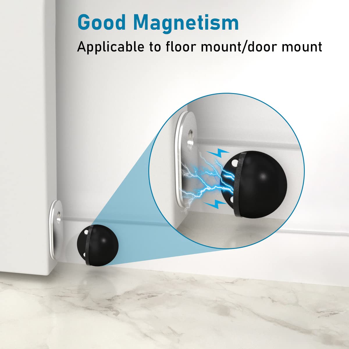 Snapklik.com : 8 Pack Magnetic Door Stops Self Adhesive Floor Mounted ...