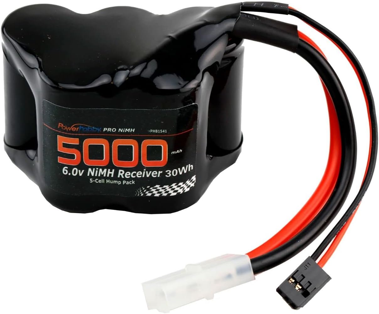 Amazon.com: Powerhobby 6v 5000mAh 5-Cell Hump Receiver NiMH RX Battery ...