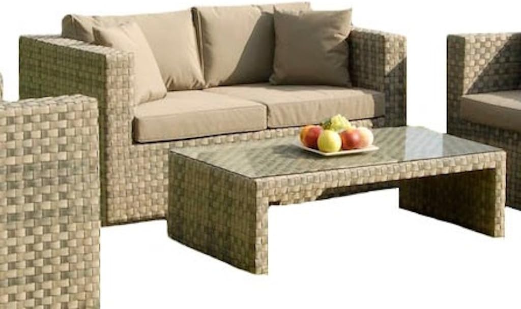 Amazon.com : Transcontinental Group Sandringham Rattan Double Sofa and ...