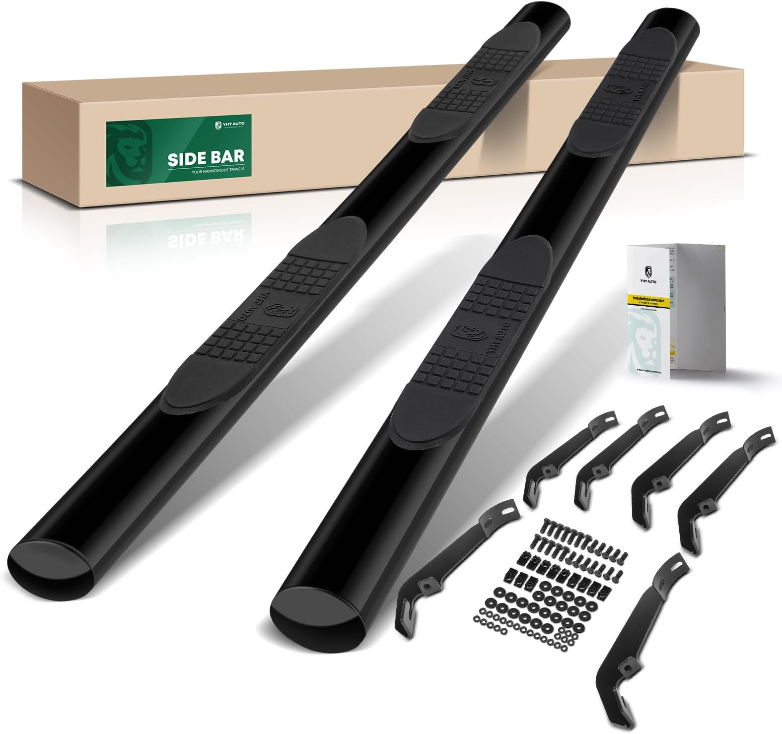 Amazon.com: YHTAUTO 4 Inch Running Boards Side Step Bars Compatible ...