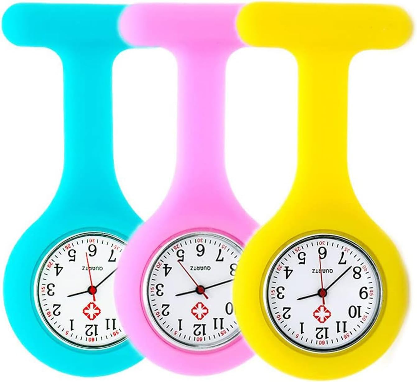 Anpro 4PCS Fob Watches for Nurses Doctor Medical Staff Brooch Digital ...