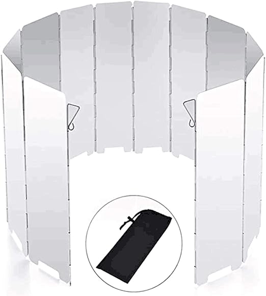 Amazon.com: Camping Stove Windscreen 12 Plates Ultralight Folding Camp ...