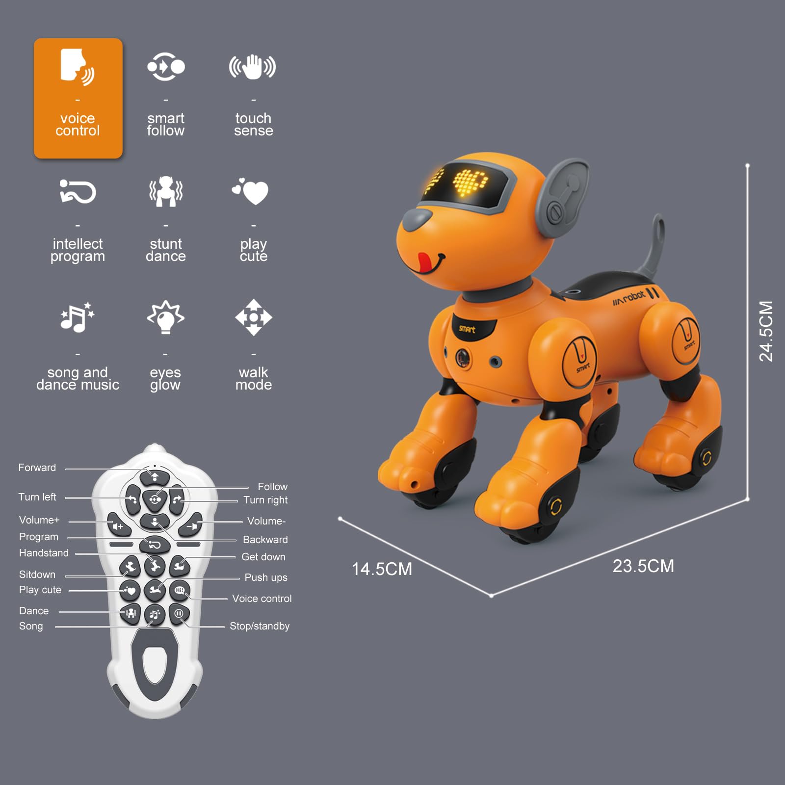 KUSCOR Robot Dog with Voice Control Romote, Interactive Toys Smart Pet ...