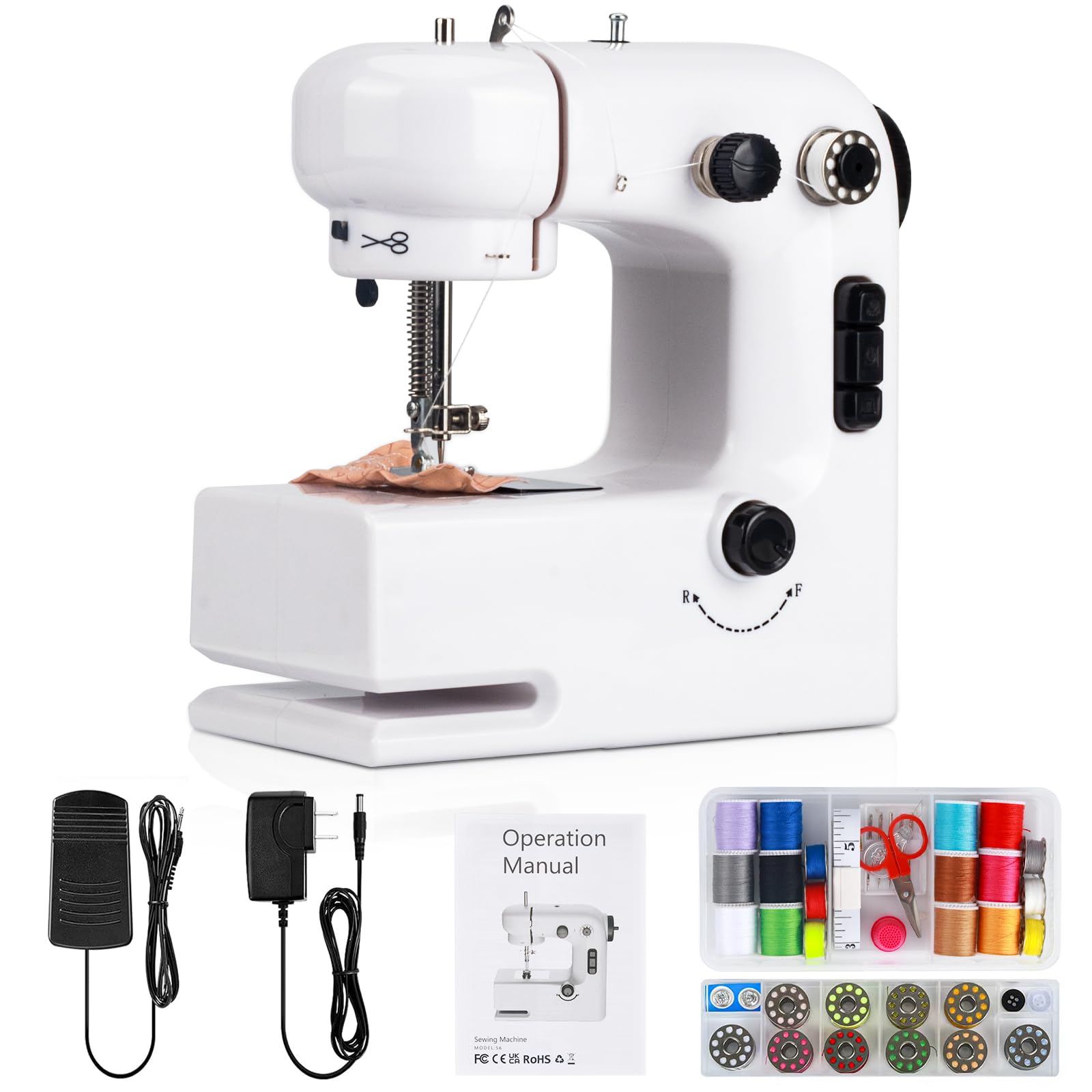 Amazon.com: XULRKOS Mini Sewing Machine for Beginners, Compact Sewing ...