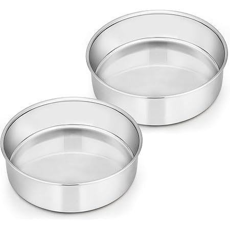Amazon.com: E-far 6 Inch Cake Pan Set of 2, Stainless Steel Round Smash ...
