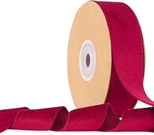 Amazon.com: Red Velvet Ribbon 1 Inch 10 Yards Single Faced Vintage ...