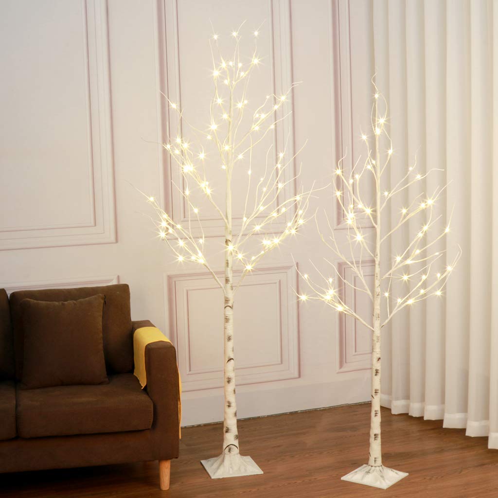 PEIDUO Easter Birch Tree Combo Kit, 5 Feet and 6 Feet, Pack of 2 ...