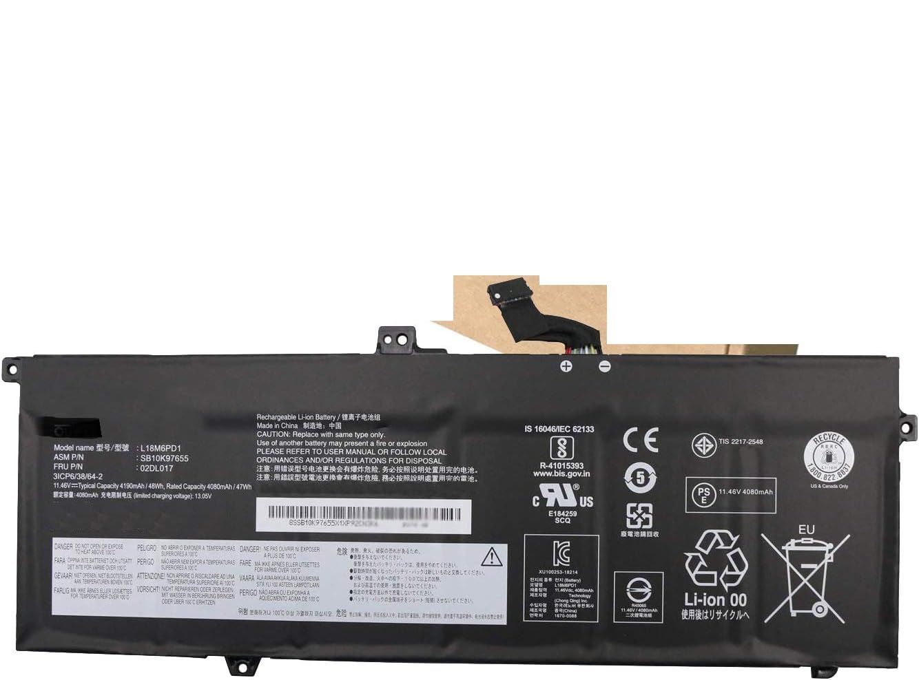 L18M6PD1 Laptop Battery Compatible for Lenovo ThinkPad X13 X390 X395 ...