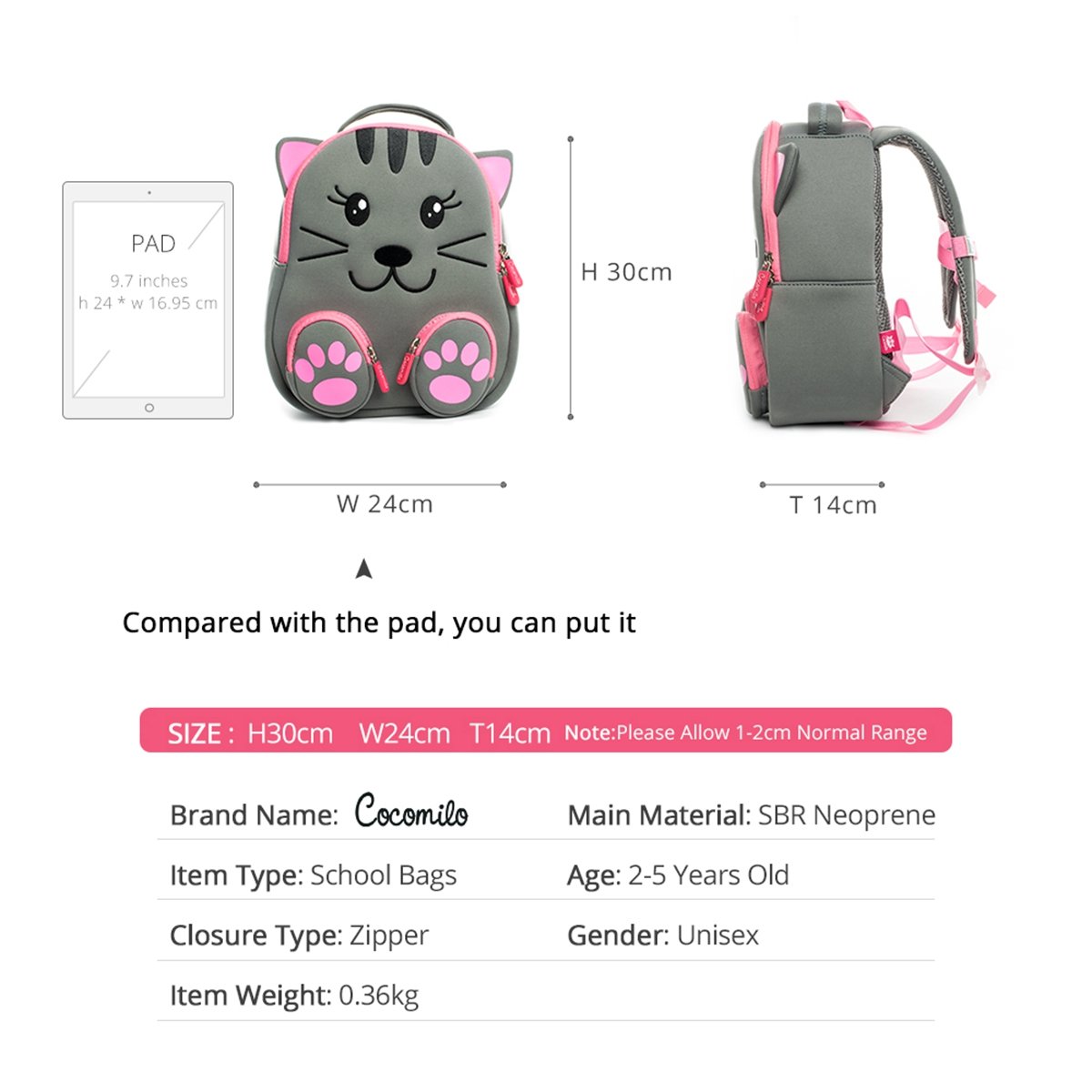 3204 Cocomilo ベイビー 3D モデル whale Kids ベイビー Bag Anti Lost 学校 バッグ クジラ くじら Amazon.com: Cocomilo