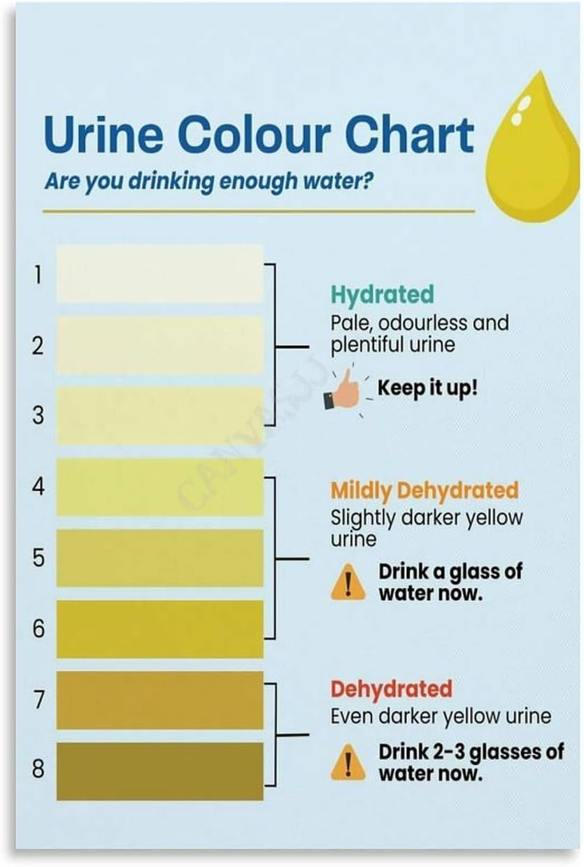 Amazon.com: Urine Color Hydration Health Conditions Chart Hospital ...