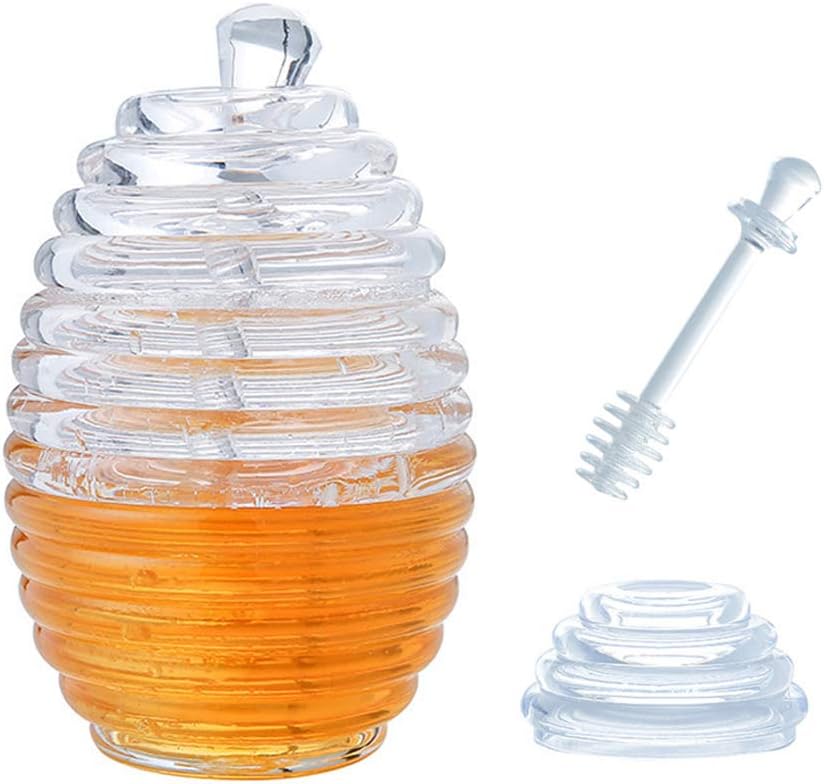 Amazon.com: Rolin Roly Clear Bee Honey Pot Jar with Spoon Classic ...