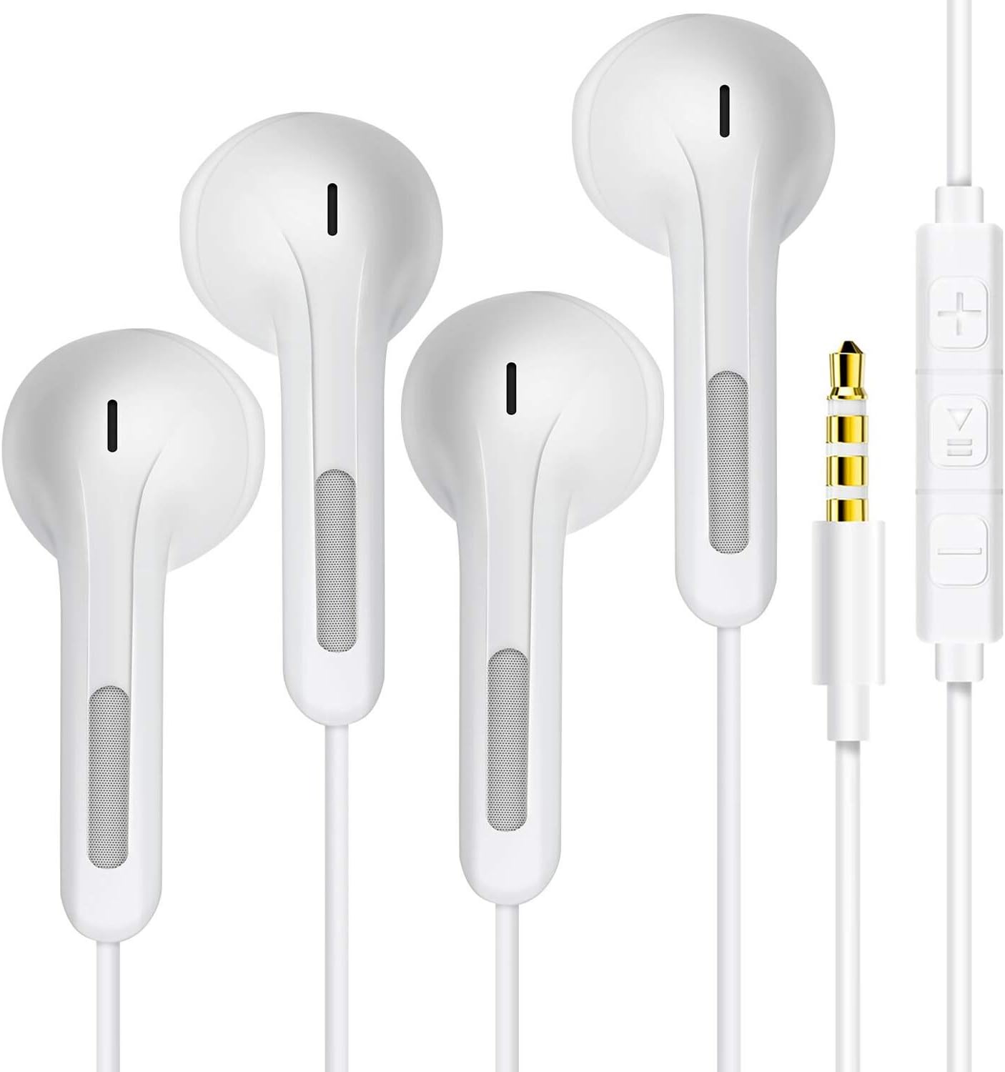 2PACK 3.5mm Earbuds Wired Headphones Noise Isolating Earphones Volume ...