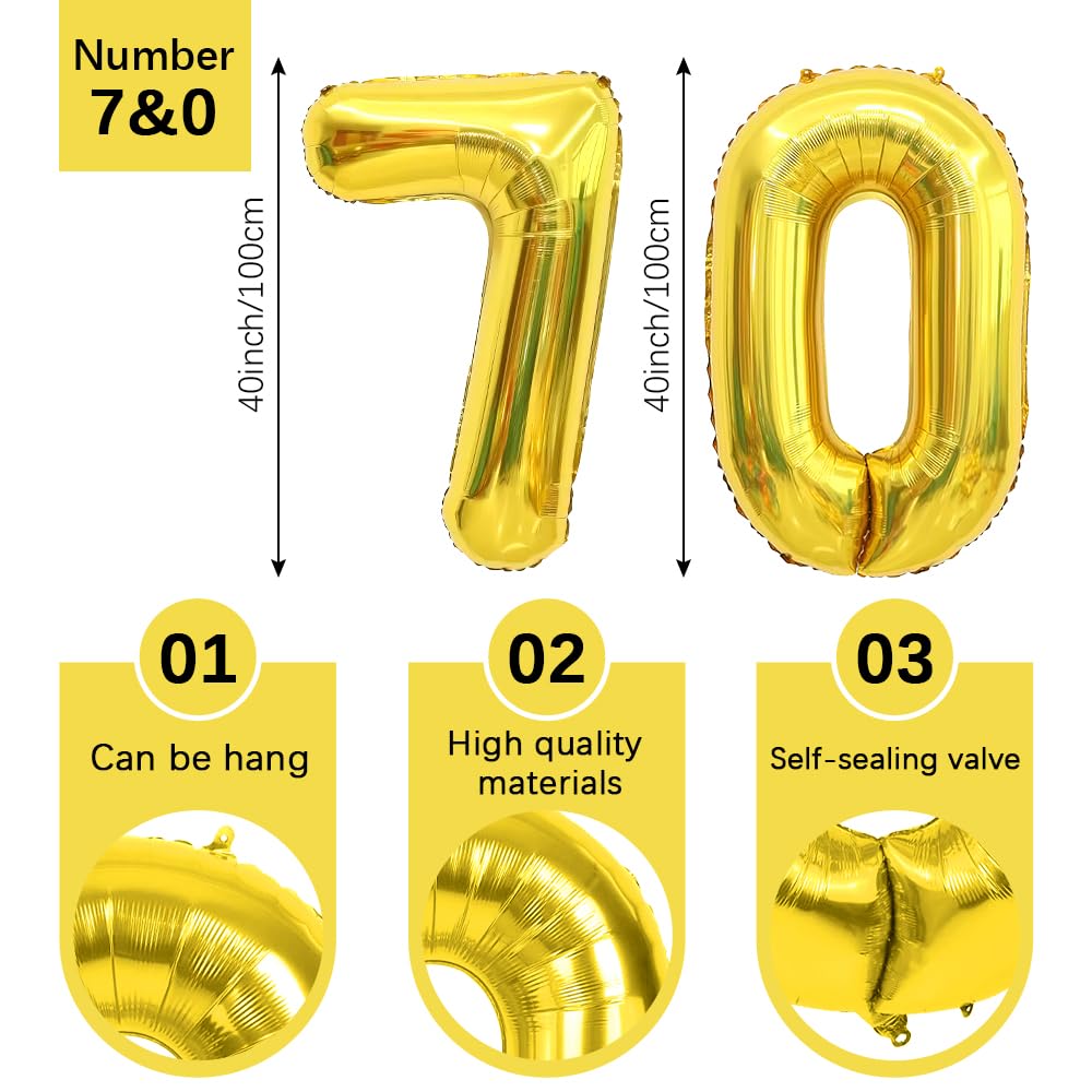 Snapklik.com : 40inch 70th Birthday Decorations Men 70 Balloon Numbers ...