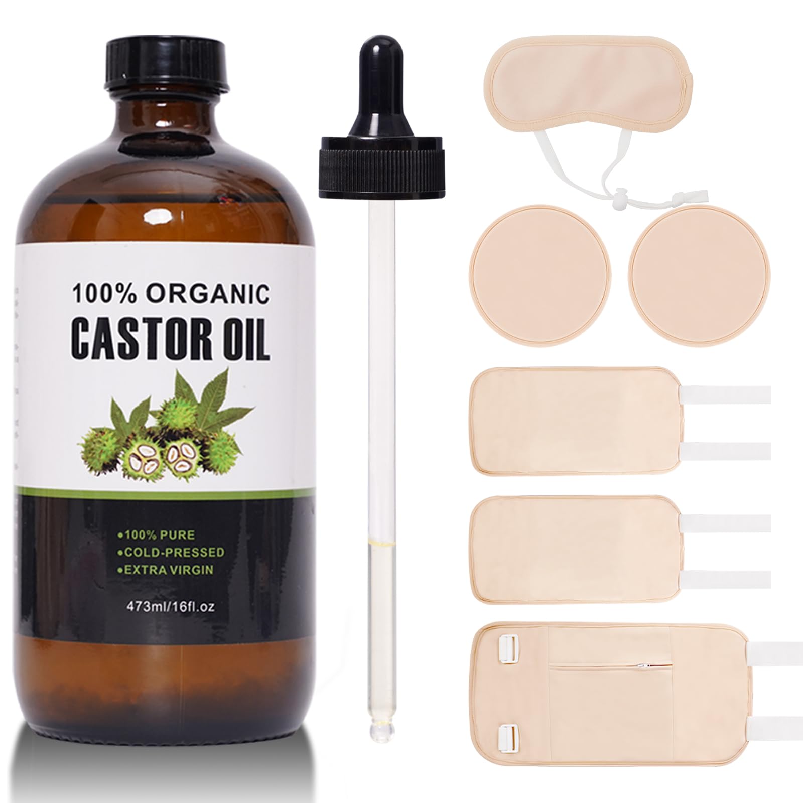 Amazon.com: Castor Oil Organic Cold Pressed Unrefined Glass Bottle ...