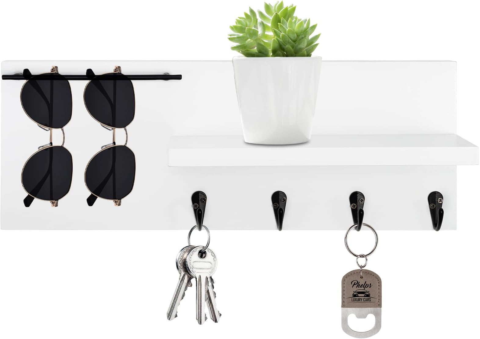 Amazon.com: SANY DAYO HOME Real Wood Key Holder Rack Wall Mount 16 x 6 ...