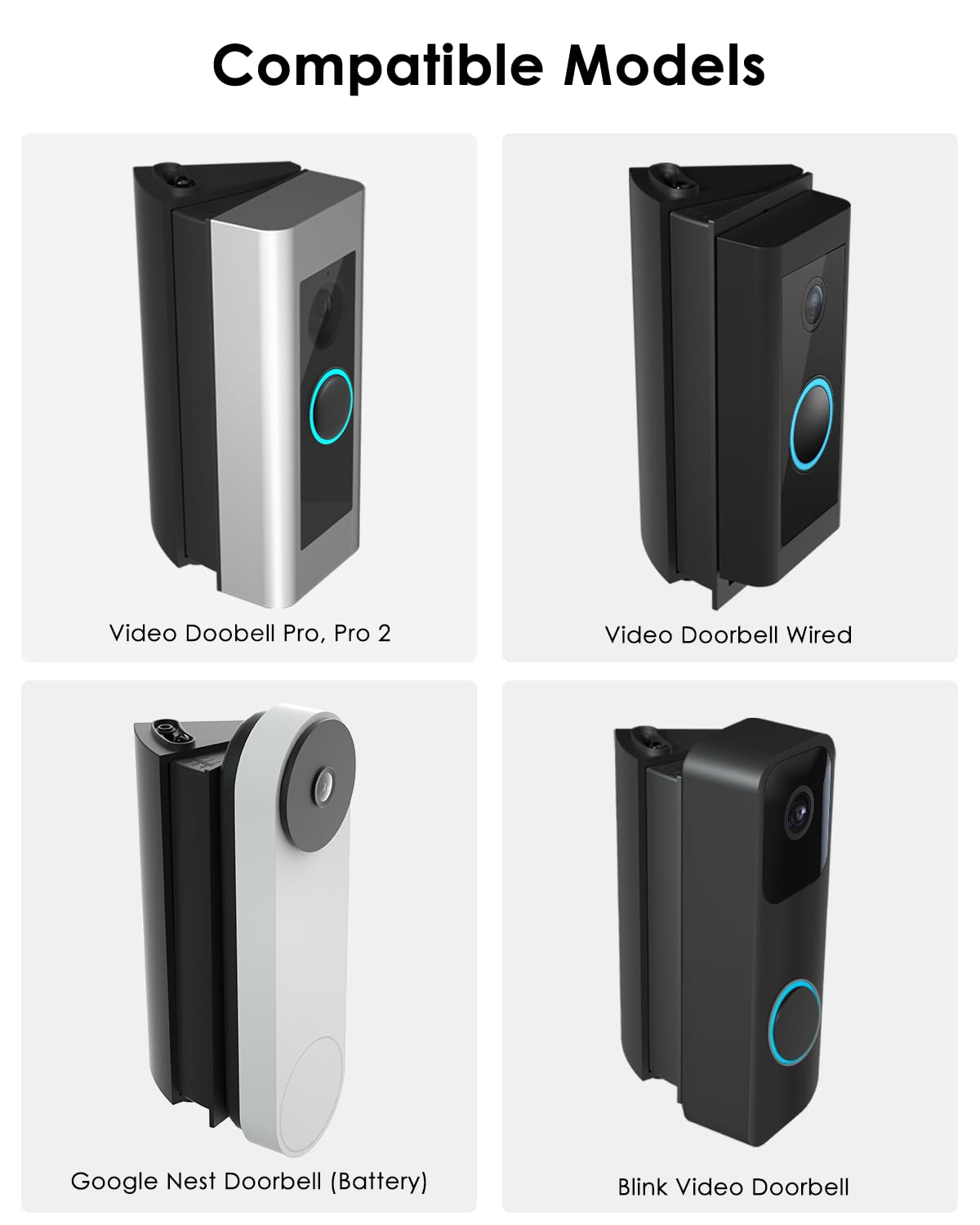 Snapklik.com : KIMILAR No-Drill Adhesive Angle Doorbell Mount Compatible