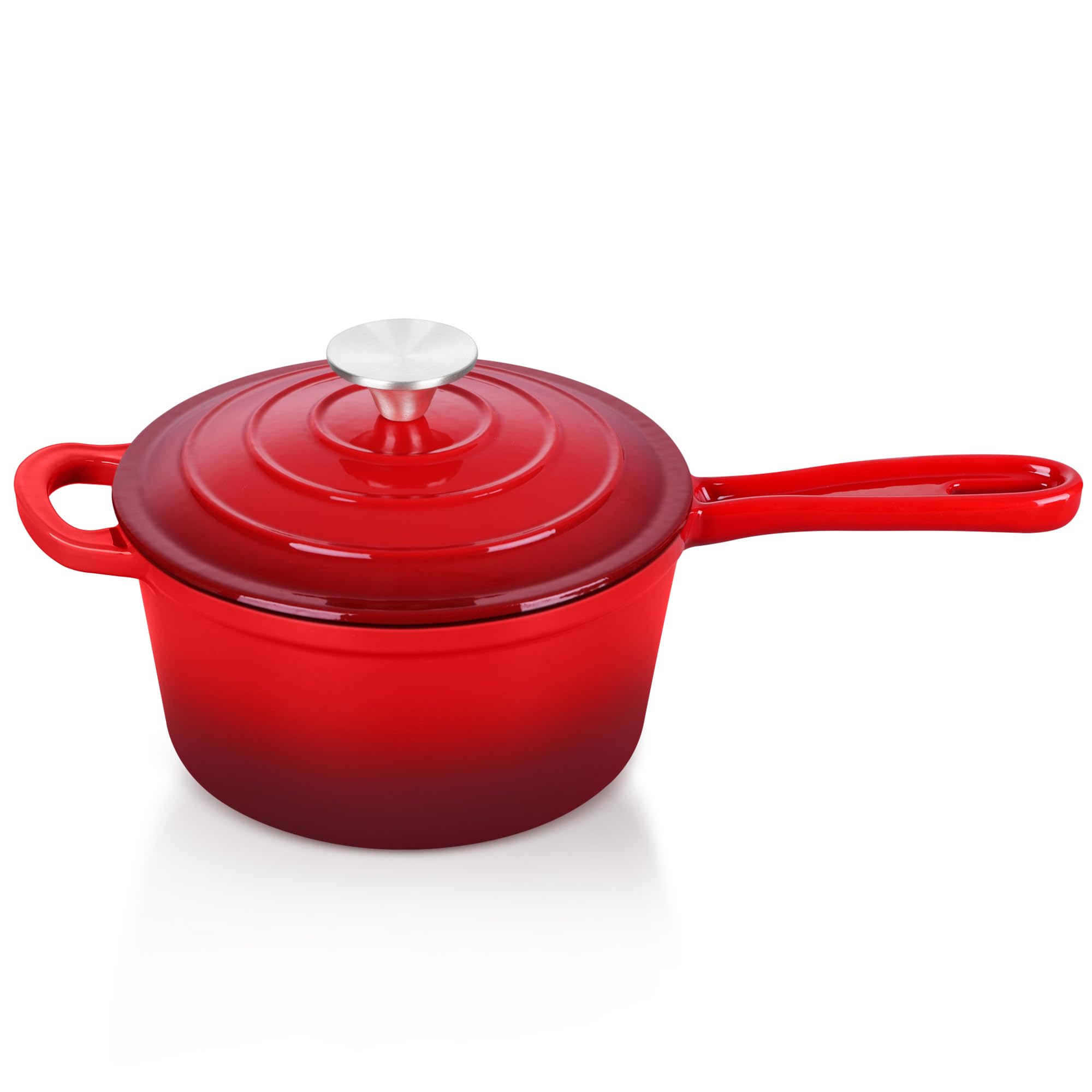 Amazon.com: TeamFar Enameled Cast Iron Sauce Pan, 1QT Small Sauce Pot ...