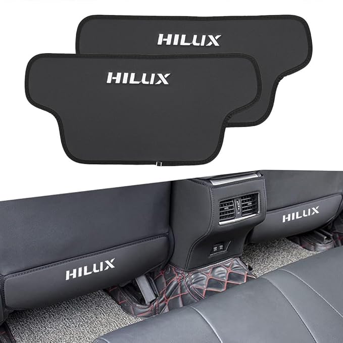 Amazon | LEXLEYS トヨタ ハイラックス GUN125系 専用設計 キックガード シート バック マット キックガード レザー 後部座席シートバックプロテクター 内装 汚れ防止 ...