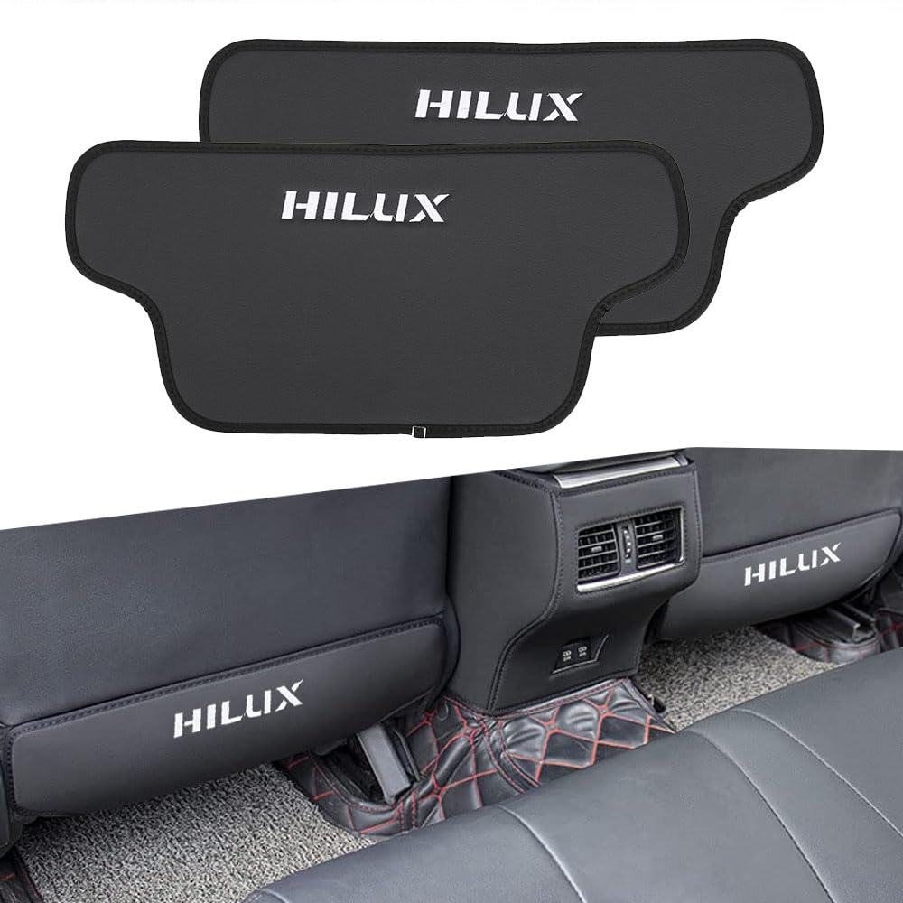 Amazon | LEXLEYS トヨタ ハイラックス GUN125系 専用設計 キックガード シート バック マット キックガード レザー 後部座席シートバックプロテクター 内装 汚れ防止 ...