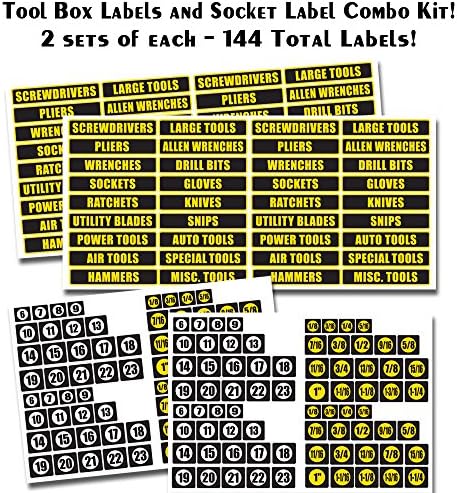 Amazon.com : Tool Box Labels and Socket Labels - 144 Total Vinyl Decals ...