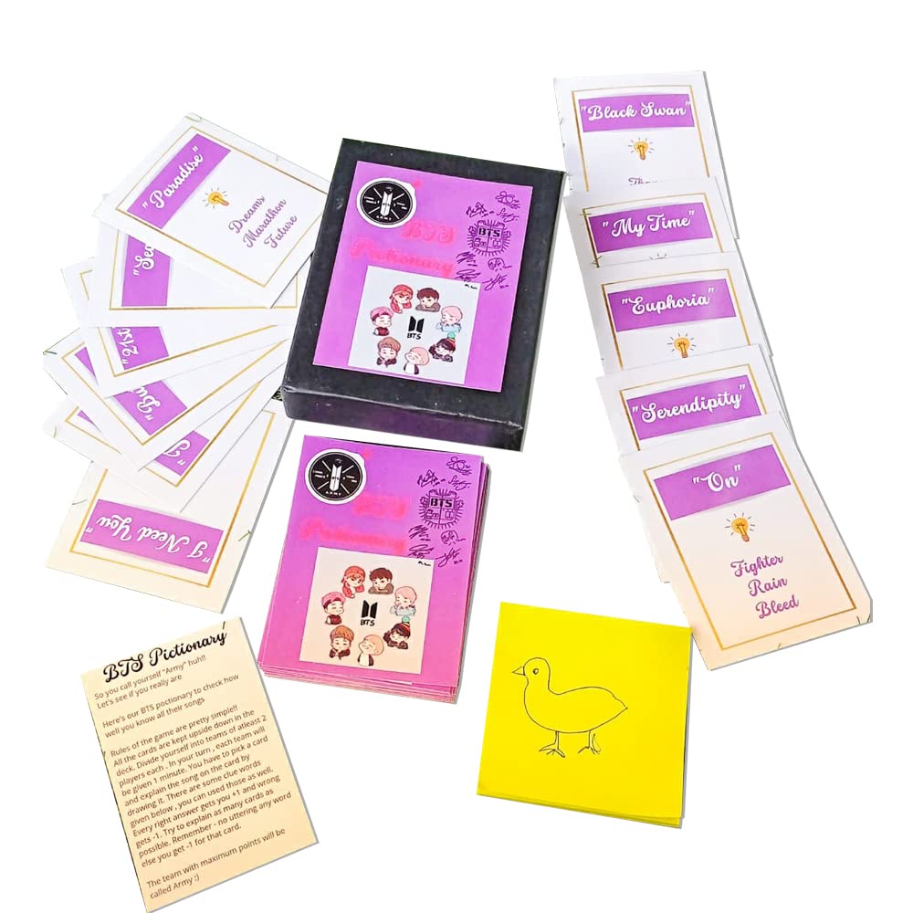 Buy Sassy Art Corner - BTS Pictionary Card Game | BTS K-pop Band-Based ...