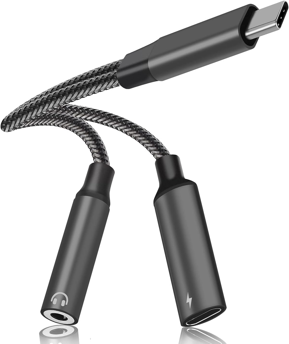 Amazon.com: USB C to 3.5mm Audio Adapter with Charger, 2 in 1 USB C ...
