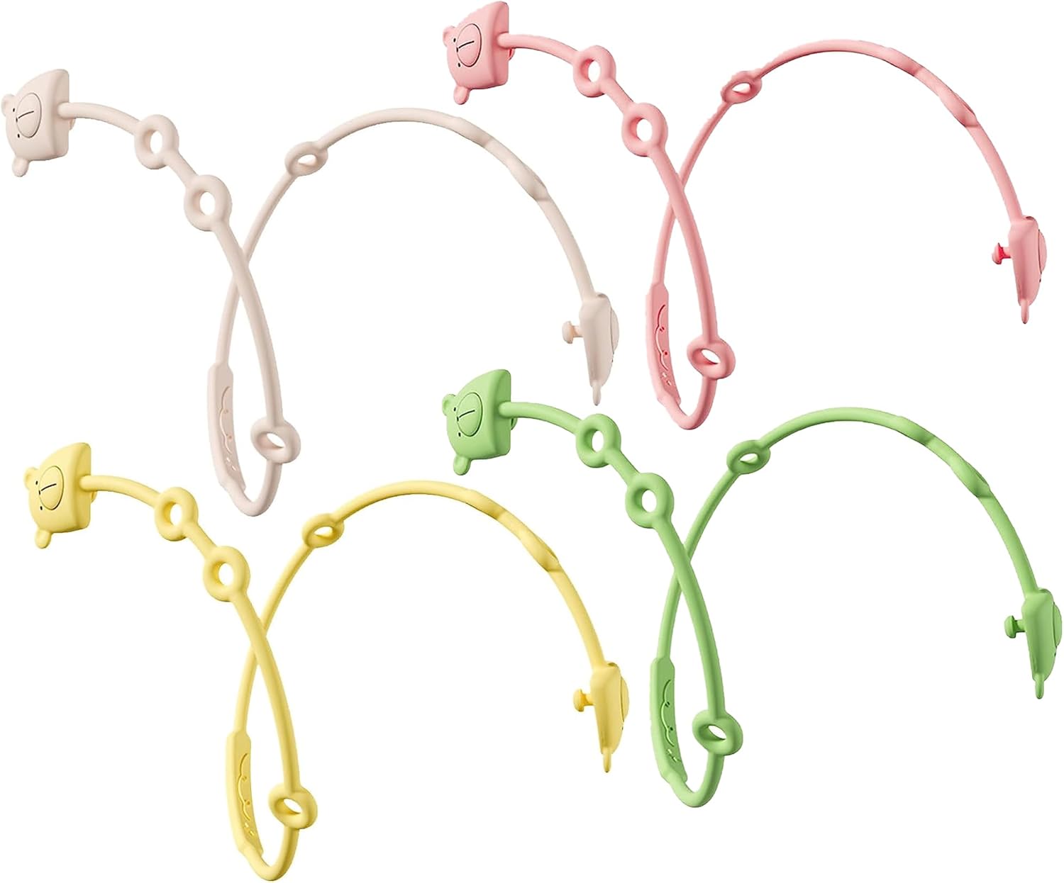 Amazon.co.jp: YAYAMIYA 4本セット おしゃぶりホルダークリップ ベビー用ボトルストラップホルダー 赤ちゃんのおもちゃテザー カーシートのおもちゃ 伸縮性ある シリコン ...