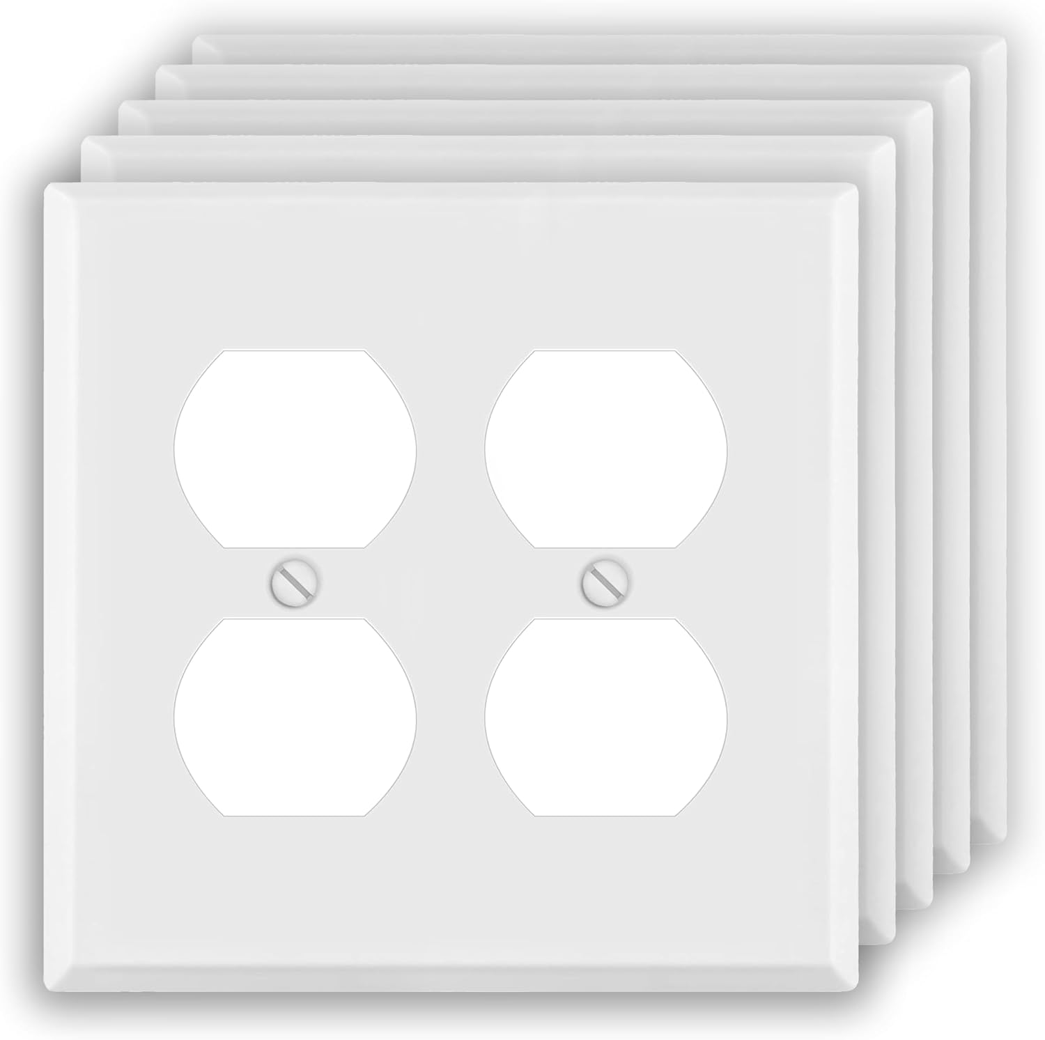 (5 Pack) Two Gang Duplex Receptacle Cover Plates, Electrical Outlet ...