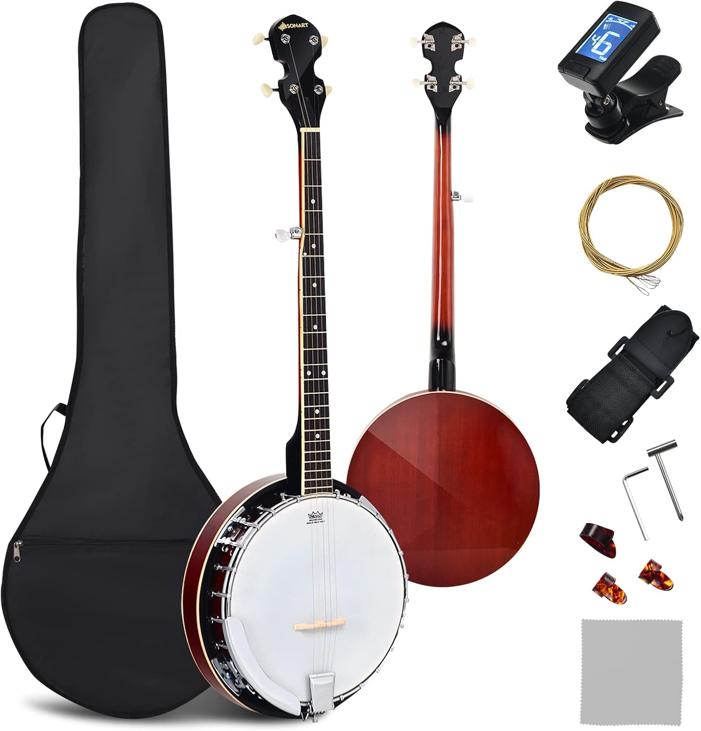 Amazon.com: COSTWAY 39" Full Size Banjo, 5-String With 24 Bracket Remo ...