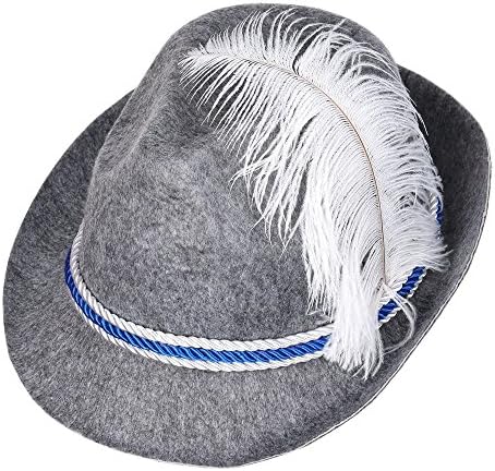 Schramm® Trachtenhut Blau/Weiß mit Feder Bayern Filzhut Trachtenhut ...