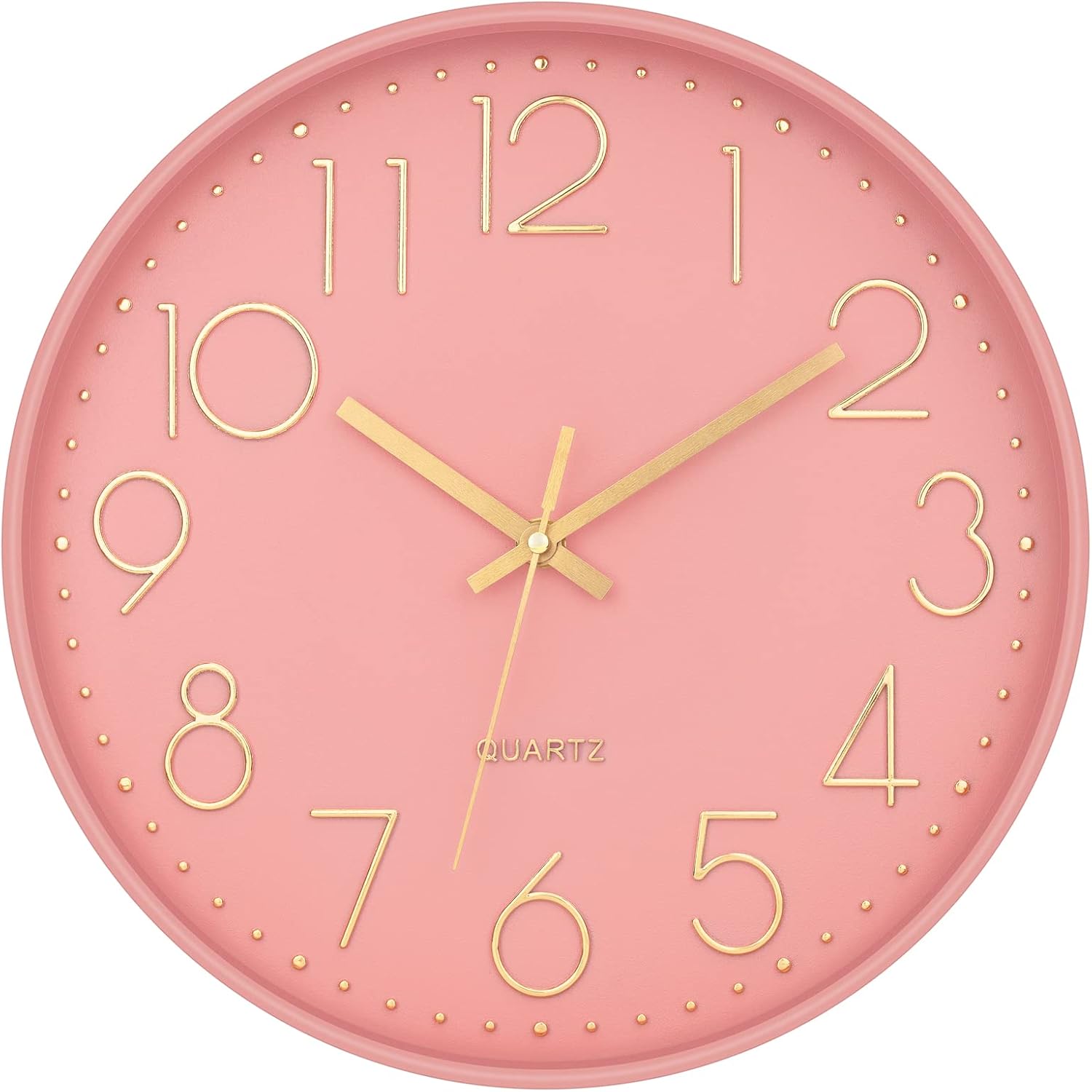 Amazon.com: Lumuasky Pink Wall Clock Modern 12 Inch Battery Operated ...