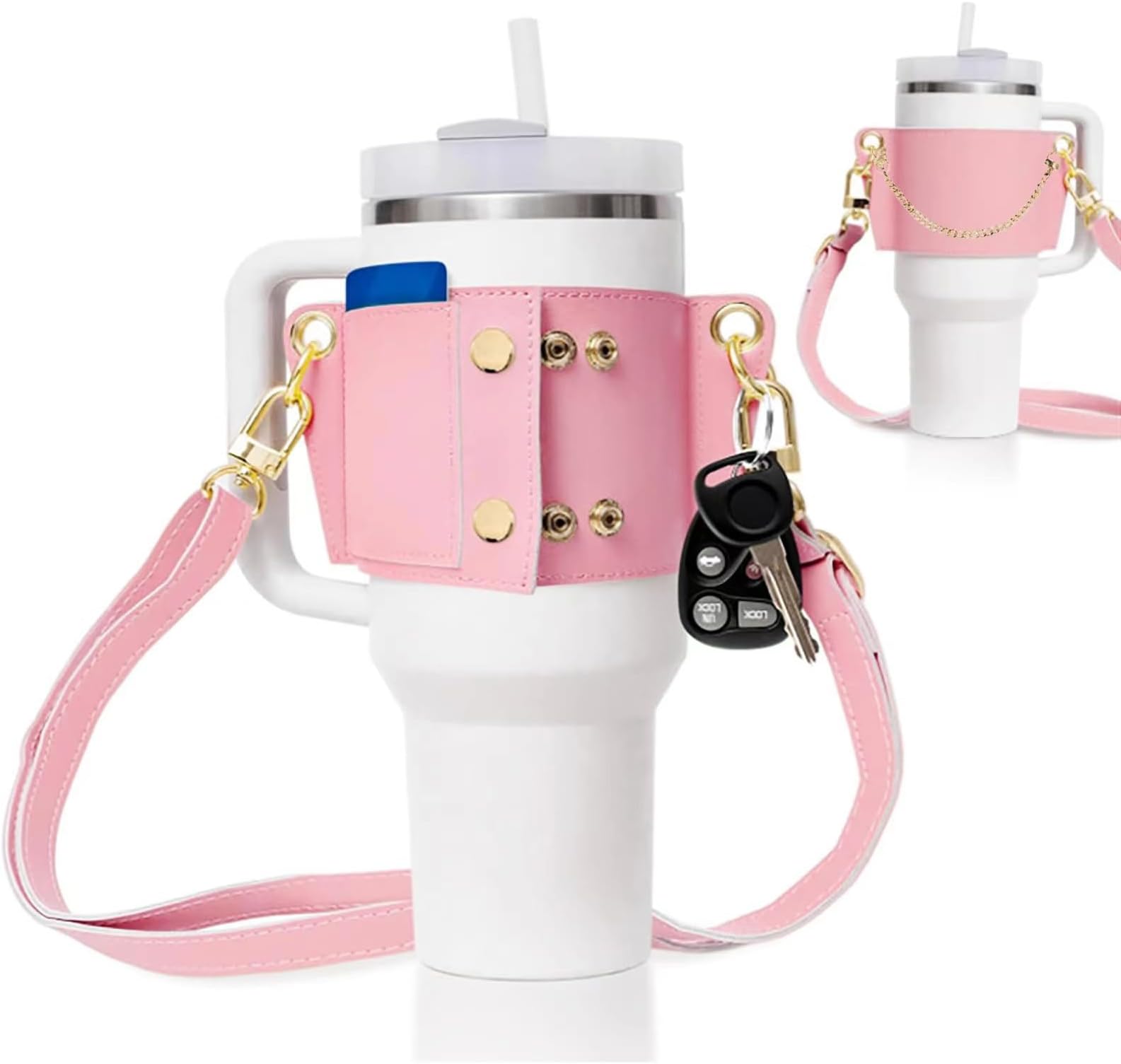 Amazon.com: Stanley Carrier Bag,PU Leather Water Bottle Holder with ...