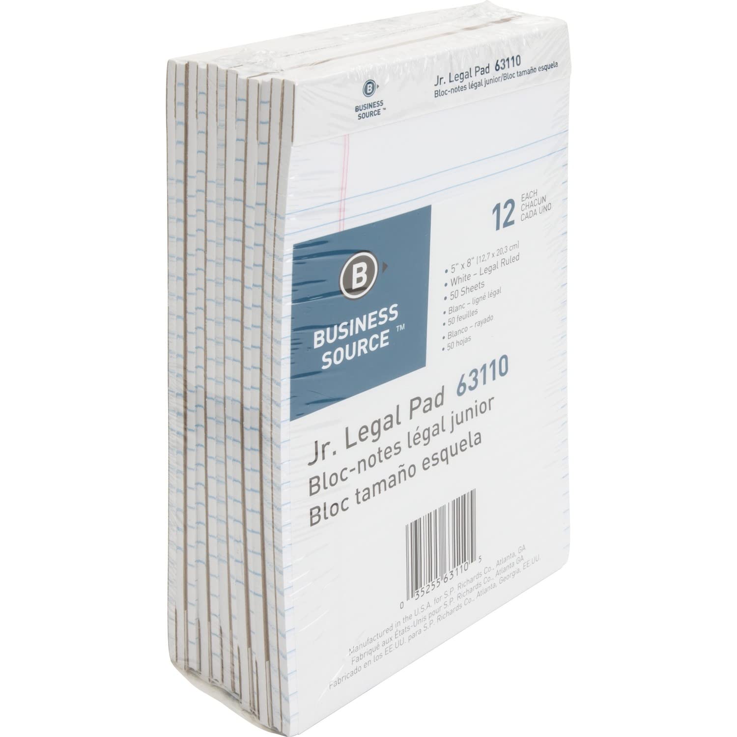 Amazon.com : Business Source 63110 Legal Pads, Jr. Legal Ruled, 50 Sht ...
