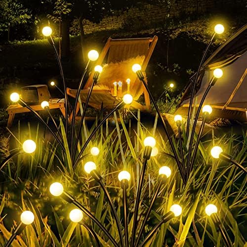 Acxilexy 2 Pezzi Lampade Solari Lucciole per Giardino, 20 LED Luci Solari da Giardino, Luce ...