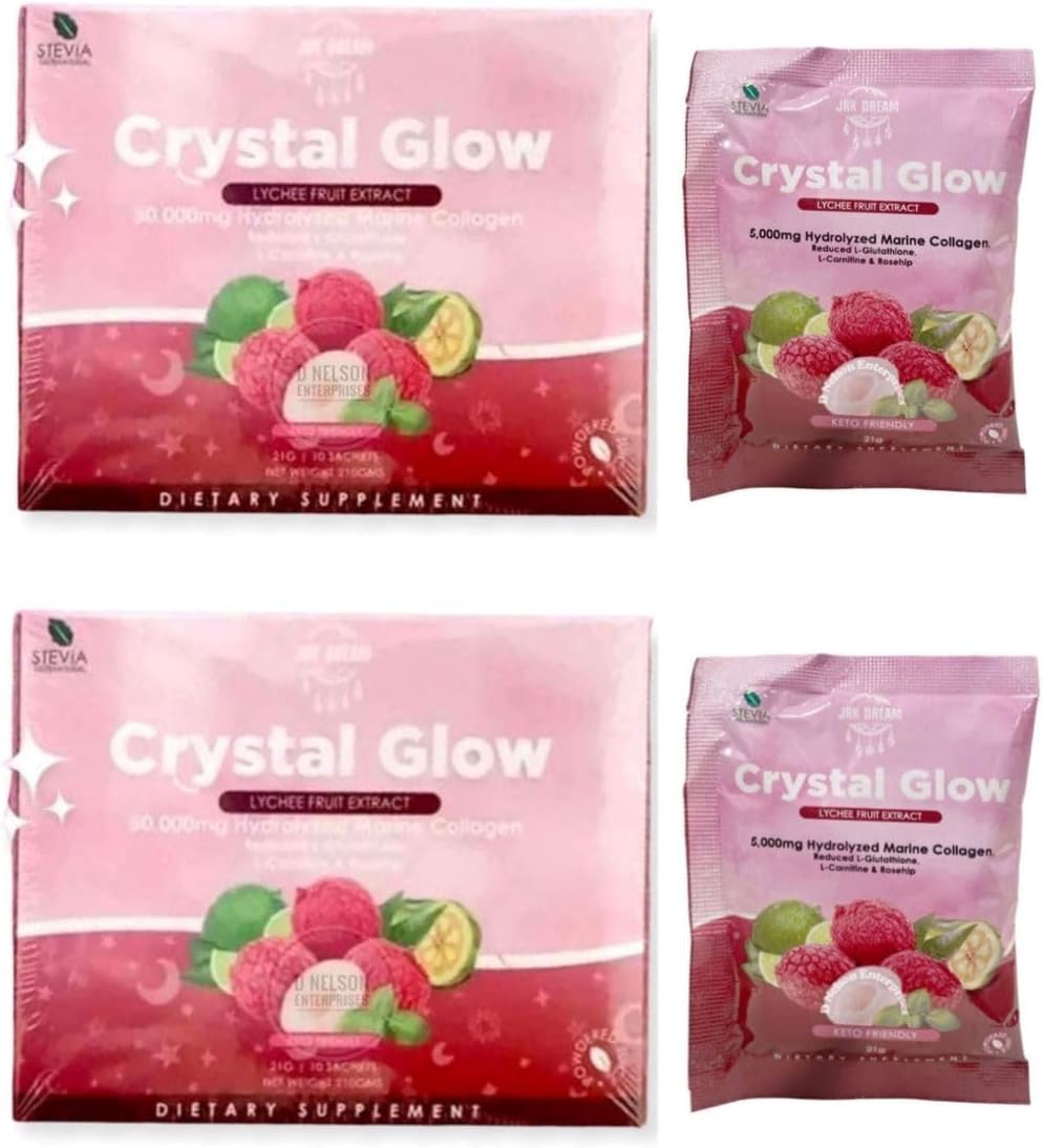 Amazon.com: Generic 20 Sachets Crystal Glow Lychee Drink by JRK Dream ...