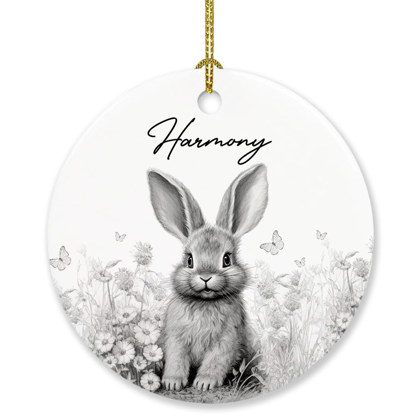 Amazon.com: Personalized Rabbit Ornament Christmas Tree Gift, Unique ...