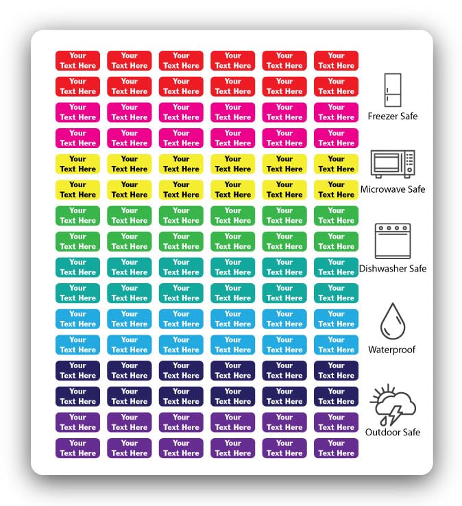 Amazon.com: 96 Personalized Waterproof Custom Name Labels Sticker Decal ...