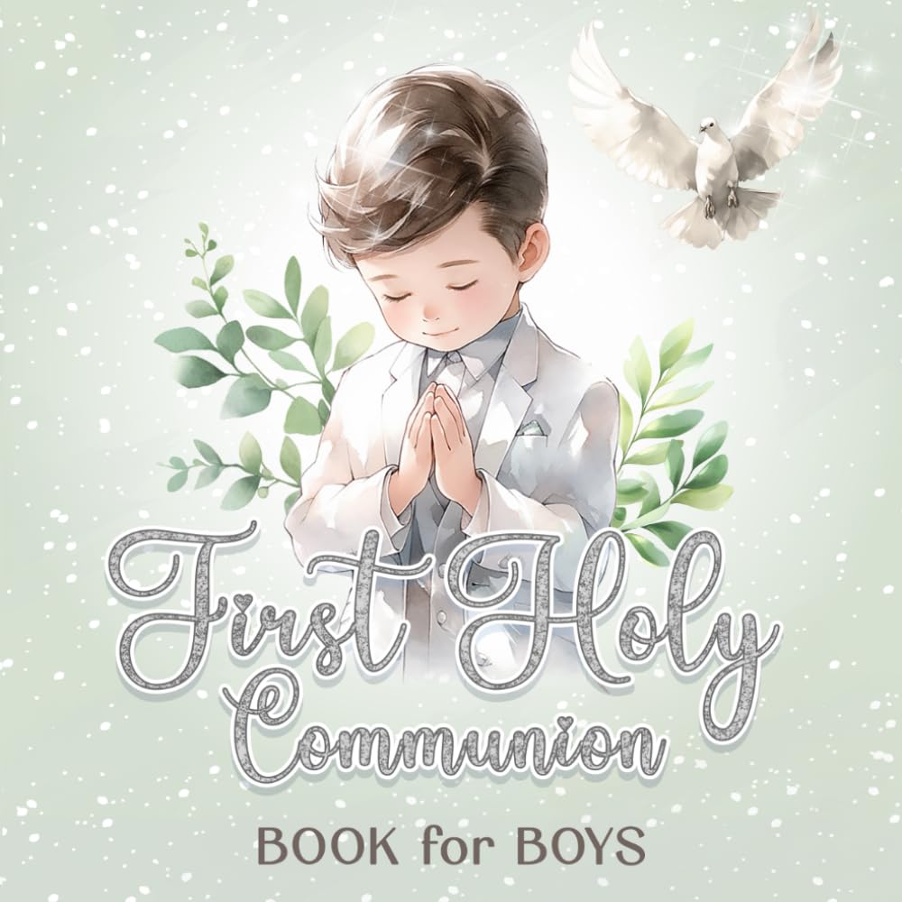 First Holy Communion Book for Boys: Memory Book Gift with Space for ...