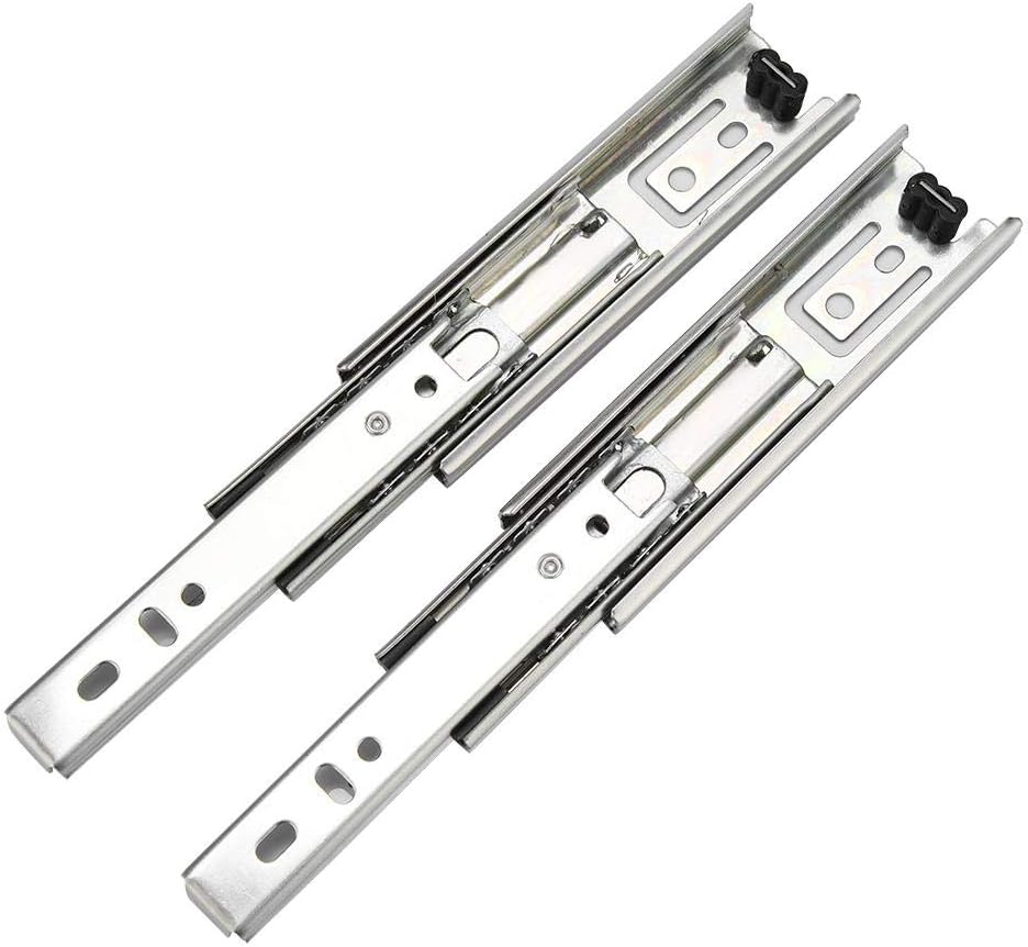 2pcs 5in Metal Drawer Slides 3 Section Ball Bearing Telescopic Drawer ...