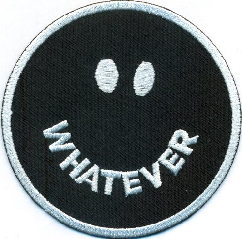 WHATEVER Smiley Smile Biker Rockabilly Punk Rock Anarchy Iron on Patch ...