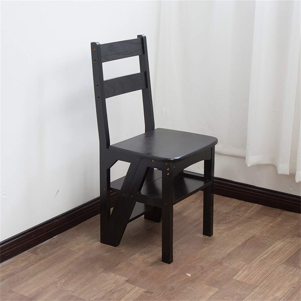 Buy GAXQFEI 4 Step Ladder Wood Ladders Convertible Ladder Chair Library ...