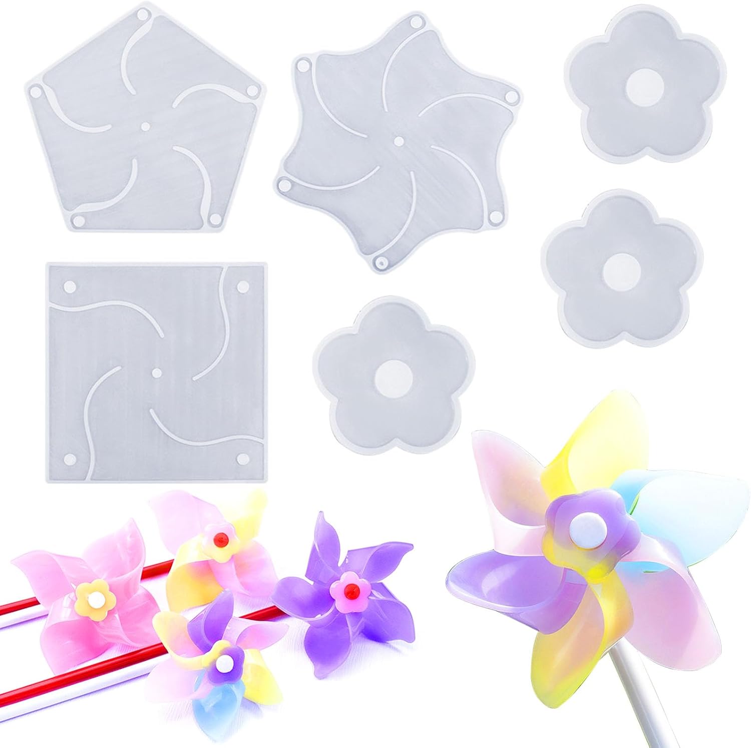 Amazon.com: Szcelling 3Pcs Rotary Windmill Silicone Mold for Resin ...