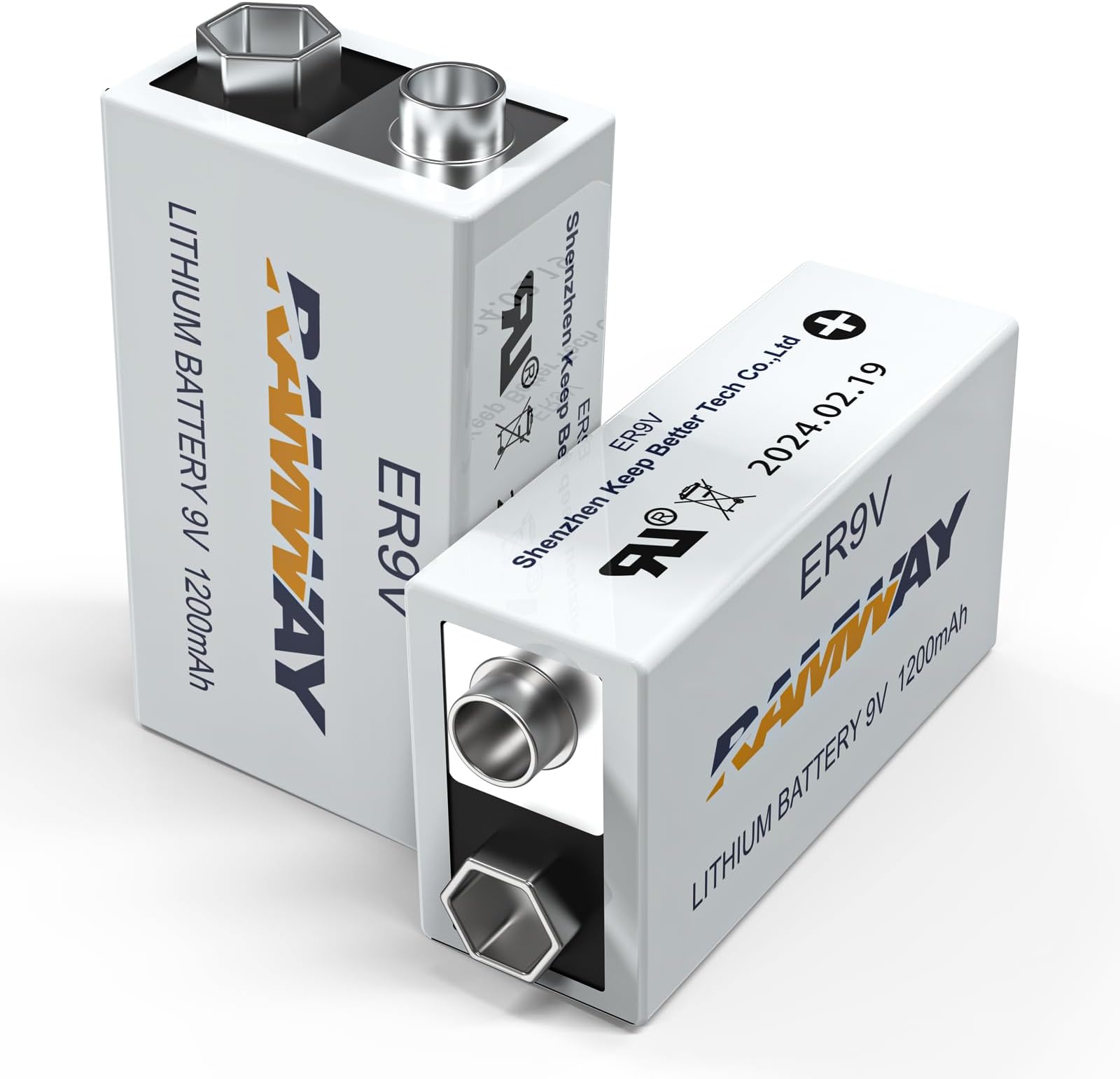 Amazon.com: KBT 9V Lithium Battery 2 Pack, High Performance 1200mah Non ...