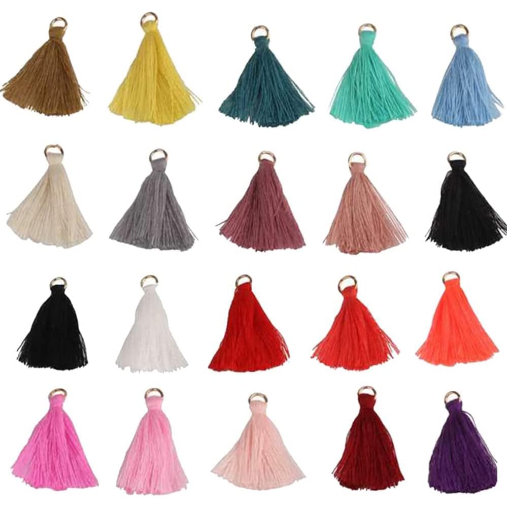 200 Pieces Mini Tassels, BetterJonny Small Soft Tassels 20 Colors ...