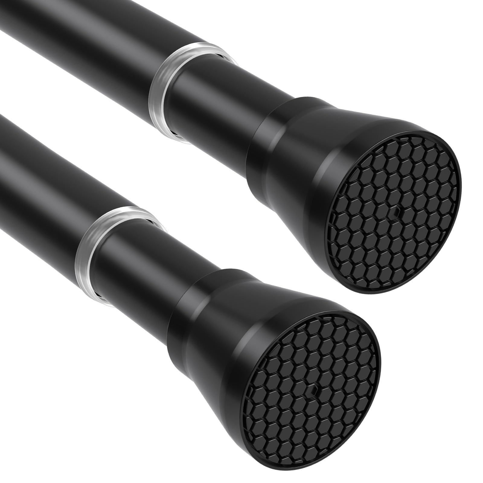 Amazon.com: Tension Curtain Rod 2 Pack Black Tension Rod Adjustable ...