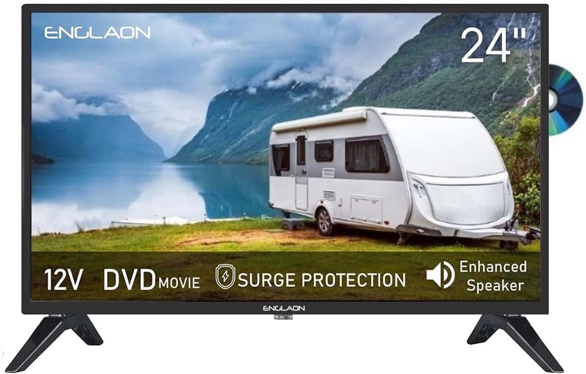 ENGLAON 22 Inch Full HD Smart TV with LED Google TV Display for Caravan ...