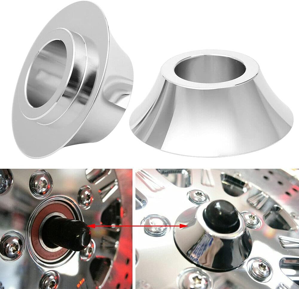 Amazon.com: H RUO Chrome 1" Front Tapered Axle Wheel Spacers Fits for ...