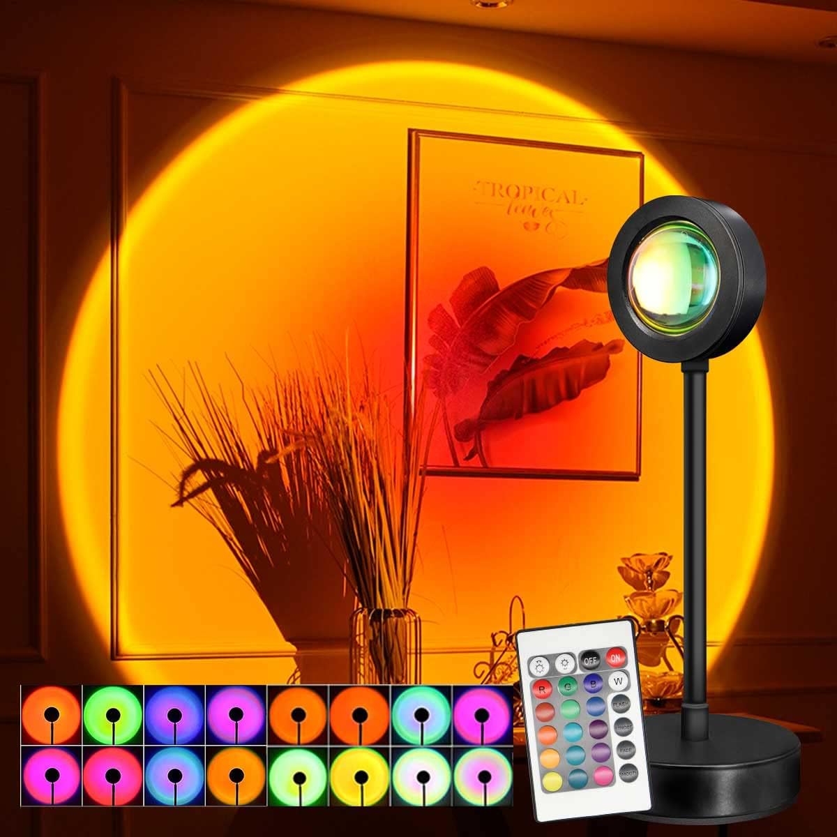 Sunset Projection Lamp, OUGELEE Sunset Light Lamp Projector with Remote ...