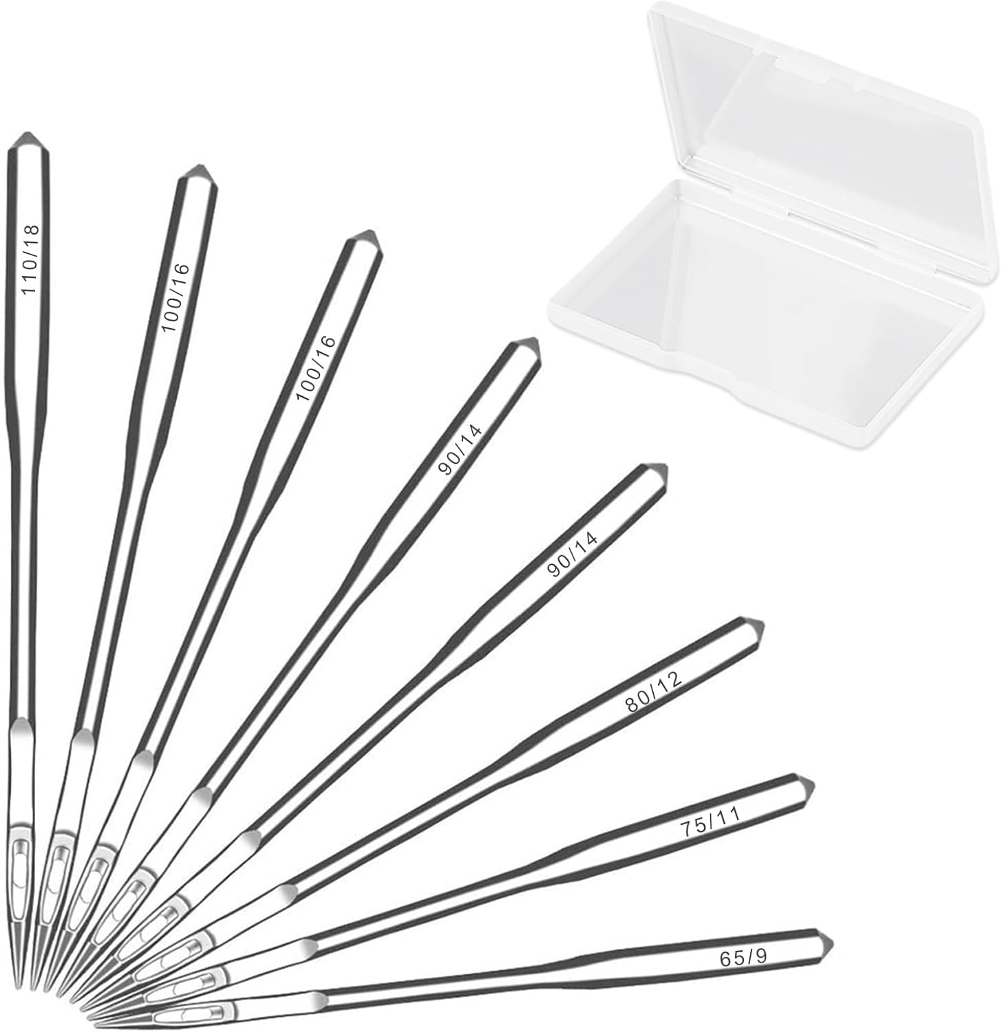 80 Pcs Universal Heavy Duty,Sewing Machine Needles,6 Sizes 65/9 75/11 ...